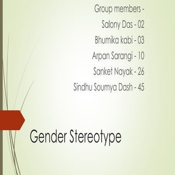 Gender Stereotype | PPTX