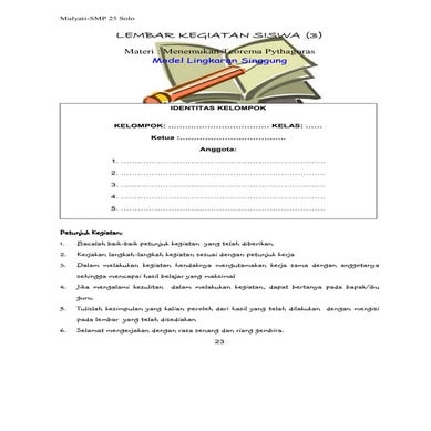 Lks 3 pythagoras geogebra | PDF