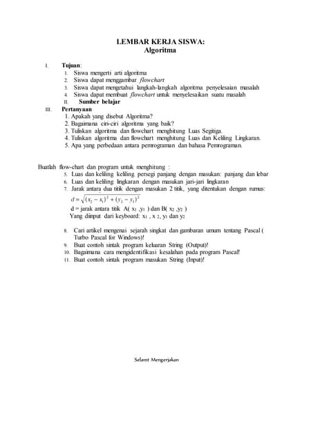 Algoritma dan Pemrograman Kelas 9 | PDF