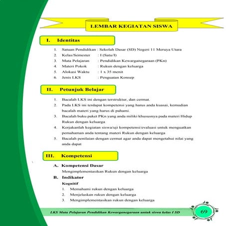 Contoh LKS Sekolah Dasar KD 6 | PDF