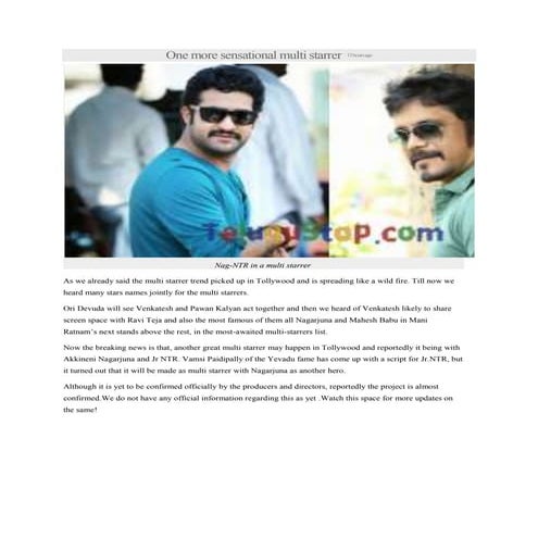 LlOne more sensational multi starrer | DOCX