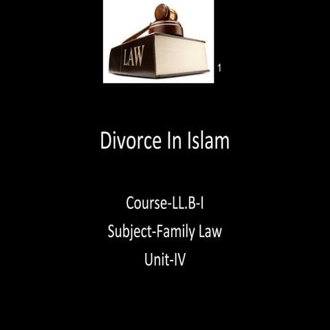 Ll.b i fl u 4 divorce in islam | PPT