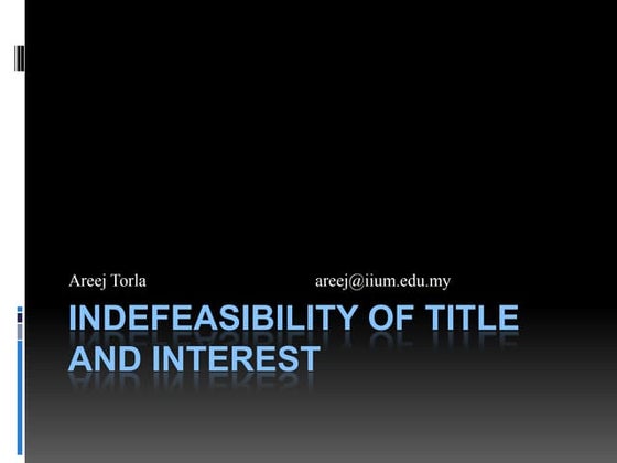 Indefeasibility | DOCX