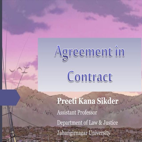 Agreement in Contract : Mirror image rule | PPTX