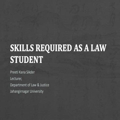 Skills Required as a Law Student | PPTX