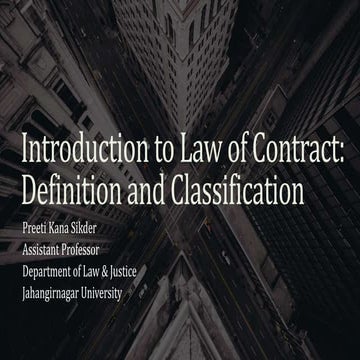 Introduction to Law of Contract: Definition and Classification | PPTX | Law