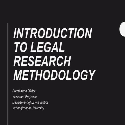 Introduction to Legal Research Methodology | PPTX