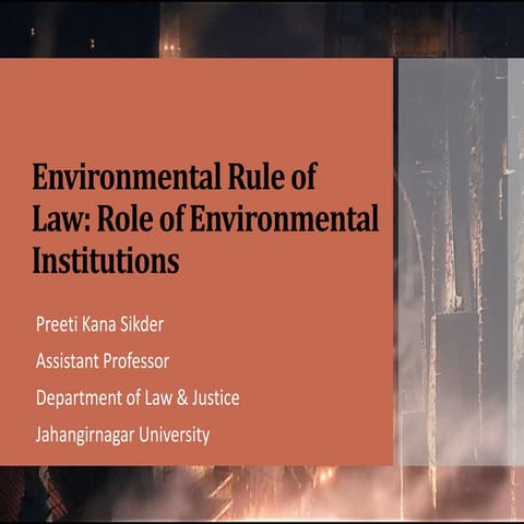 Environmental Rule of Law: Role of Environmental Institutions in ...