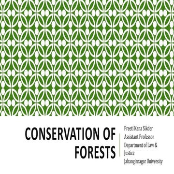 Conservation of Forests: National Context | PPT