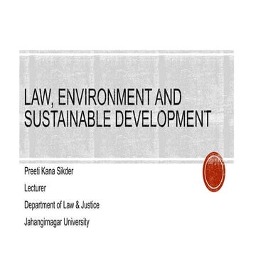 Introduction to Environmental Law | PPTX