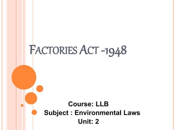 Factories and machinery act 1967 (fma 1967 | PPTX