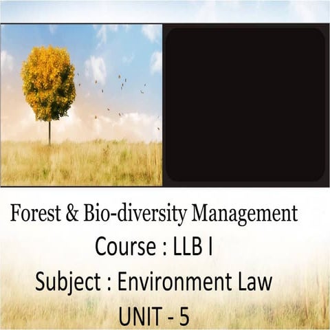 Llb i el u 5.1 forest and biodiversity management | PPT