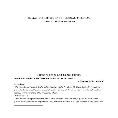 Introduction to Jurisprudence | PPTX