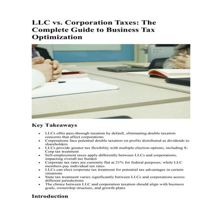 LLC vs Corporation Taxes: The Complete Guide to Business Tax ...