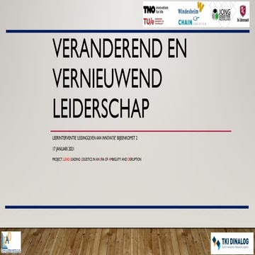 Veranderend en vernieuwend leiderschap - Peter Oeij & Fietje Vaas | PDF