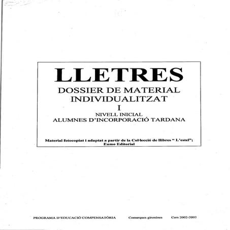 Lletres dossier de material individualitzat 1 | PDF