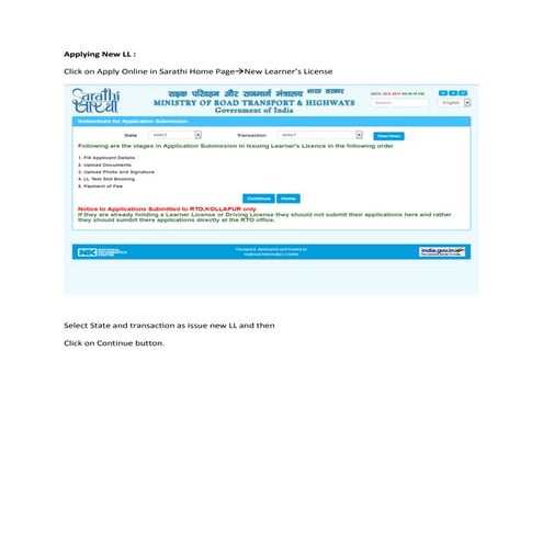 Learning License form | PDF