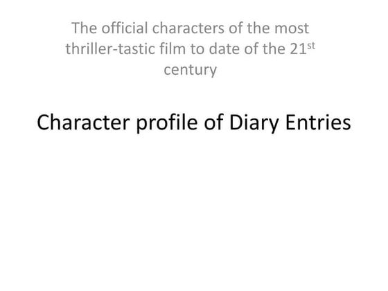 Storyboard of Diary Entries | PPTX