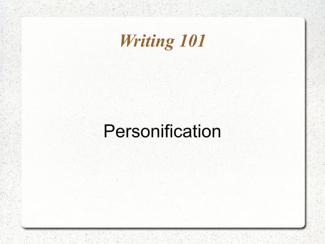 Personification | PPTX