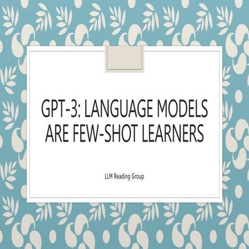 Llm Gpt 3 Language Models Are Few Shot Learners Ppt 9965