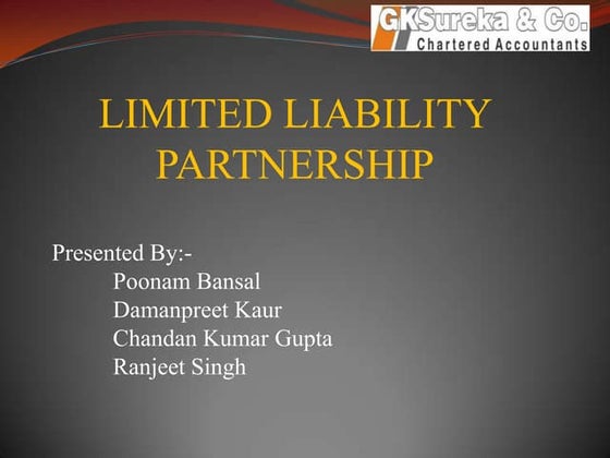 Limited liability Partnership (LLP) | PPT