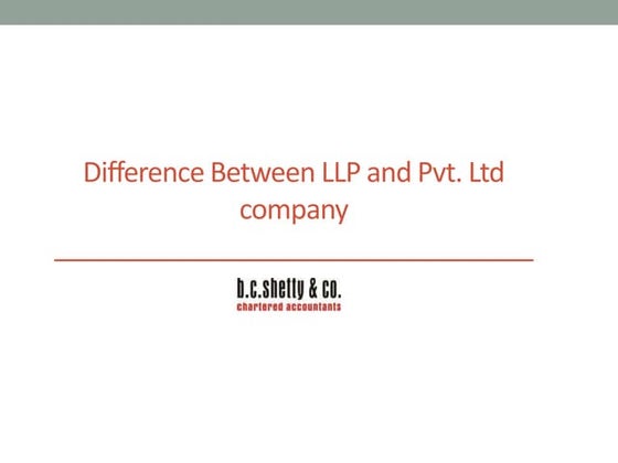 Limited liability Partnership (LLP) | PPT