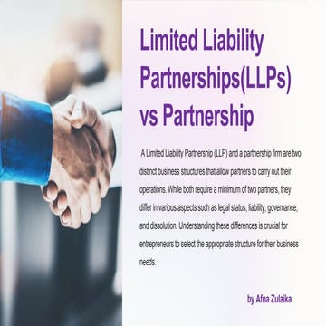 Difference between LLP, Partnership, and Company | PPTX