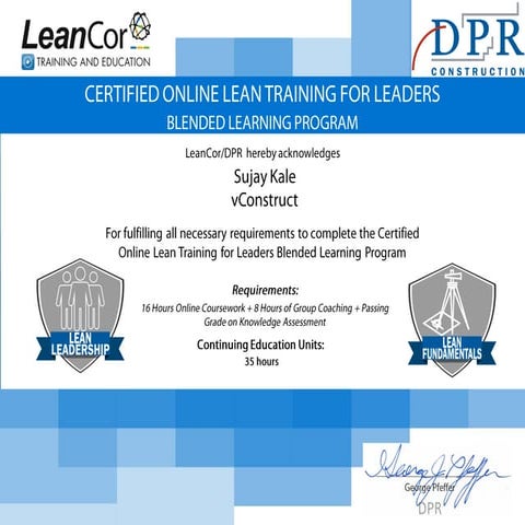 Lean Leadership Program Certification | PDF