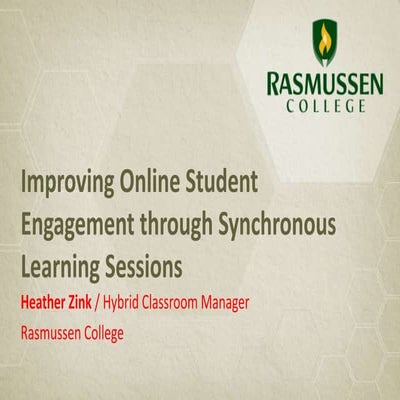 Improving Online Student Engagement through Synchronous Learning ...