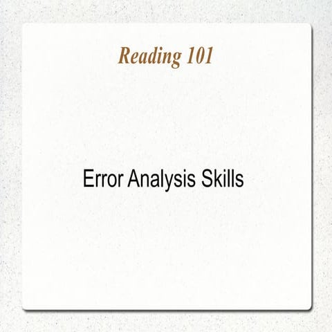 LL Upper Primary C - Error Analysis | PPT
