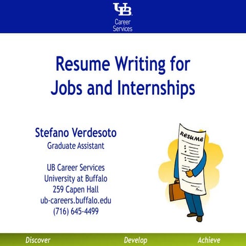 Resume Writing for Jobs and Internships | PPTX