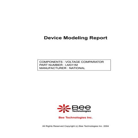 SPICE MODEL of LM311M in SPICE PARK | PDF