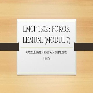 Lmcp 1502 pokok lemuni | PPTX