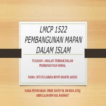 Lmcp 1522 pembangunan mapan dalam islam | PPTX