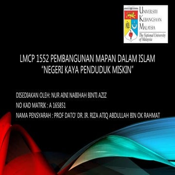 Lmcp 1522 pembangunan mapan dalam islam | PPT