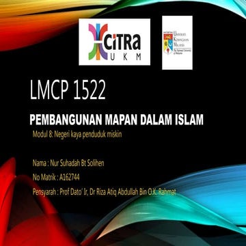 Lmcp 1522 pembangunan mapan dalam islam | PPT