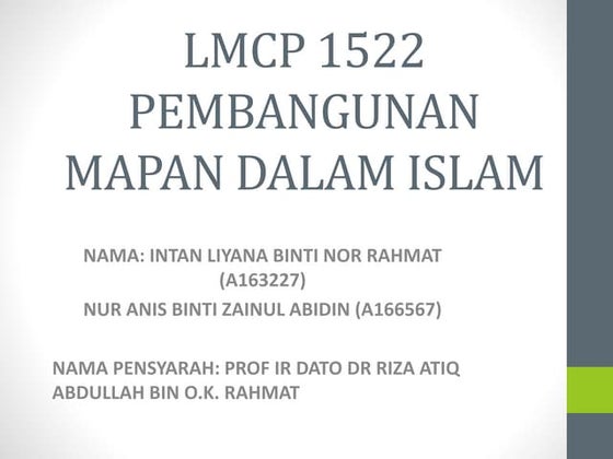 Projek akhir Pembangunan Mapan dalam Islam | PPT