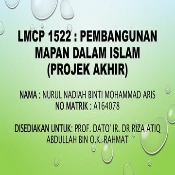 LMCP 1522 PEMBANGUNAN MAPAN DALAM ISLAM (A164078) | PPTX