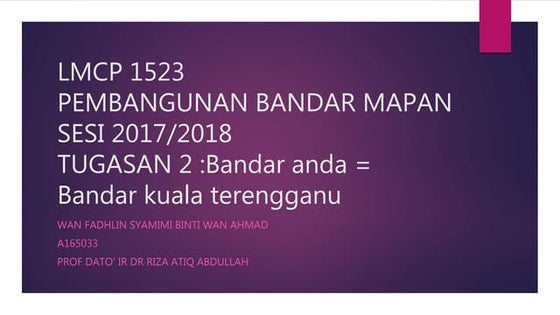 Pembangunan bandar mapan | PPT