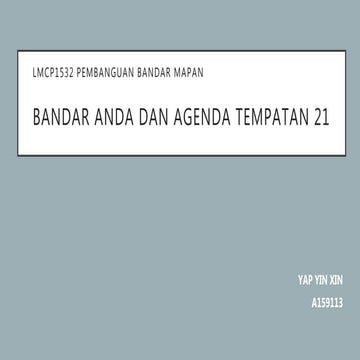Agenda tempatan 21 (penilaian dan cadangan bandar) | PDF
