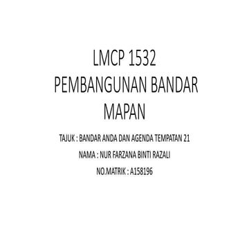 bandar dan agenda tempatan 21 | PPTX