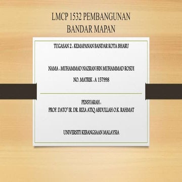 Lmcp 1532 PERANCANGAN BANDAR MAPAN | PPTX