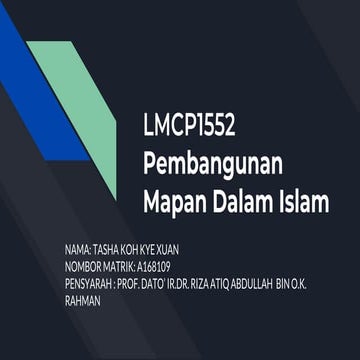 Lmcp1552 pembangunan mapan dalam islam | PPTX