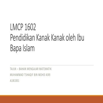 LMCP 1602 A181001 Tshaqif | PPTX