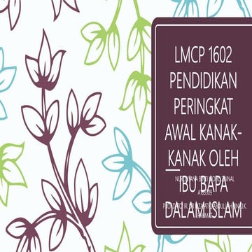 Lmcp 1602 pendidikan peringkat awal kanak kanak oleh ibu modul 8 | PDF