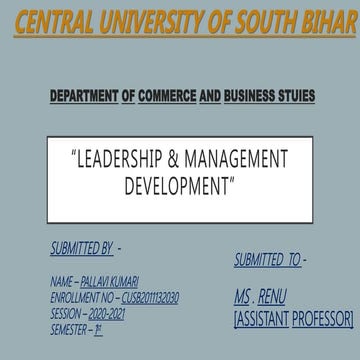 Leadership and Management development | PPTX | Executive Leadership ...