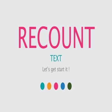 Recount text | PPTX