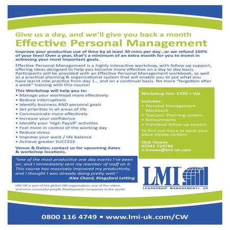 Lmi effective personal management | PDF