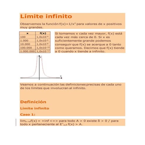 Límite infinito y limites en el infinito | DOCX