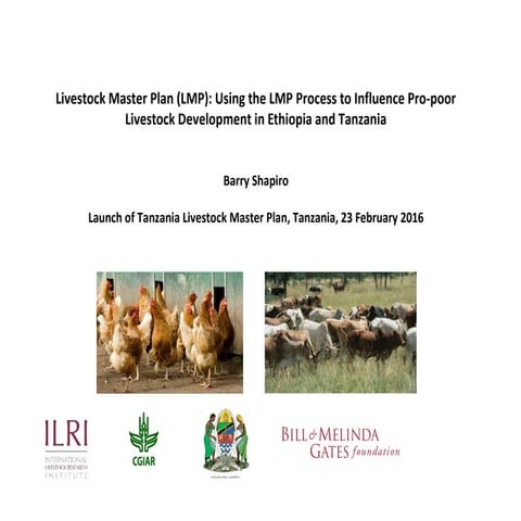 Using the Livestock Master Plan (LMP) process to influence pro-poor ...